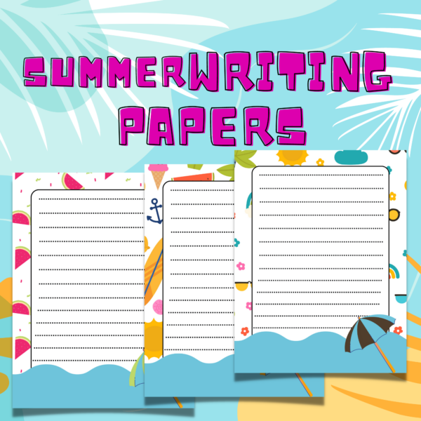 Summer Writing Paper With Lines, Summer Flower Writing Paper | Made By ...
