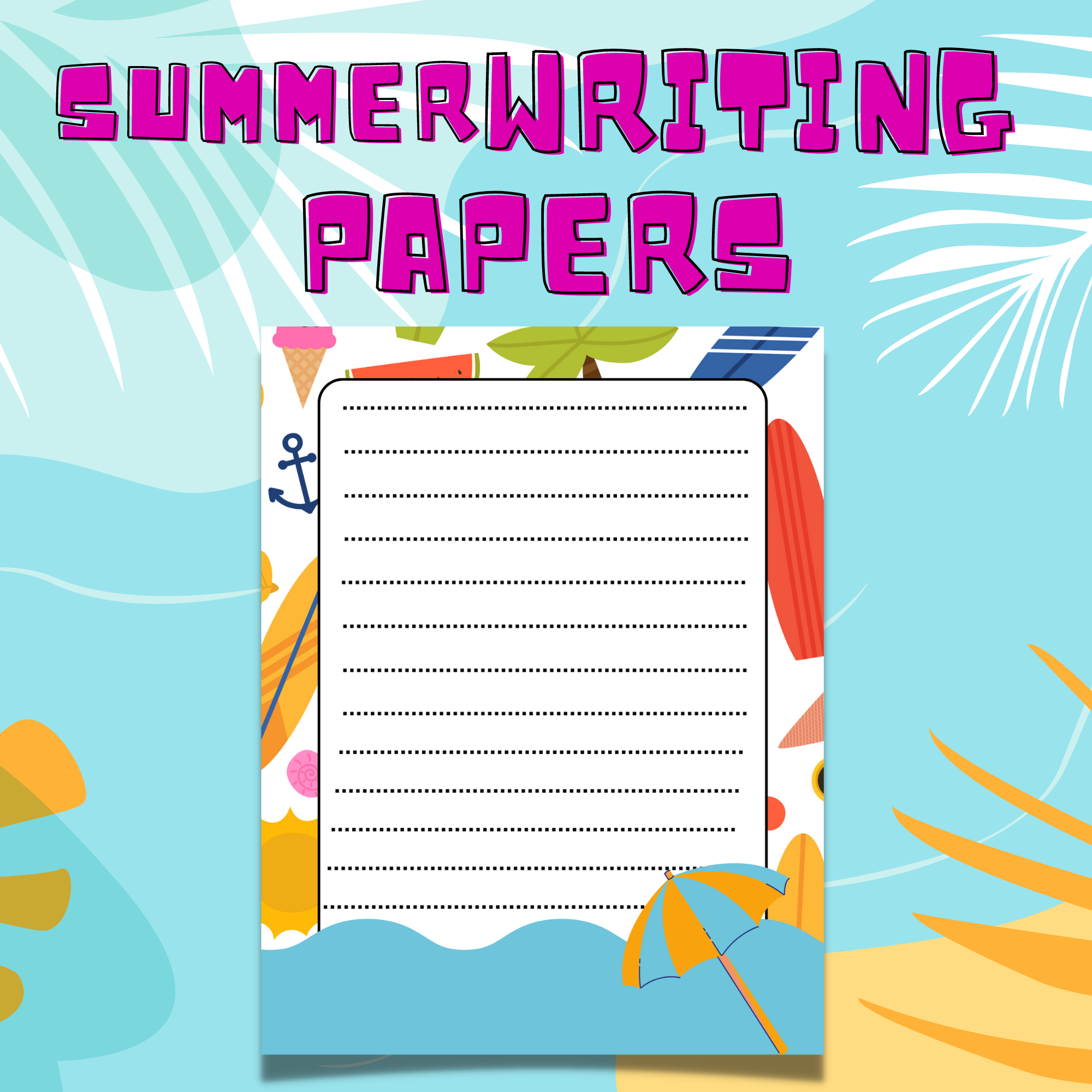 Summer Writing Paper With Lines, Summer Flower Writing Paper | Made By ...