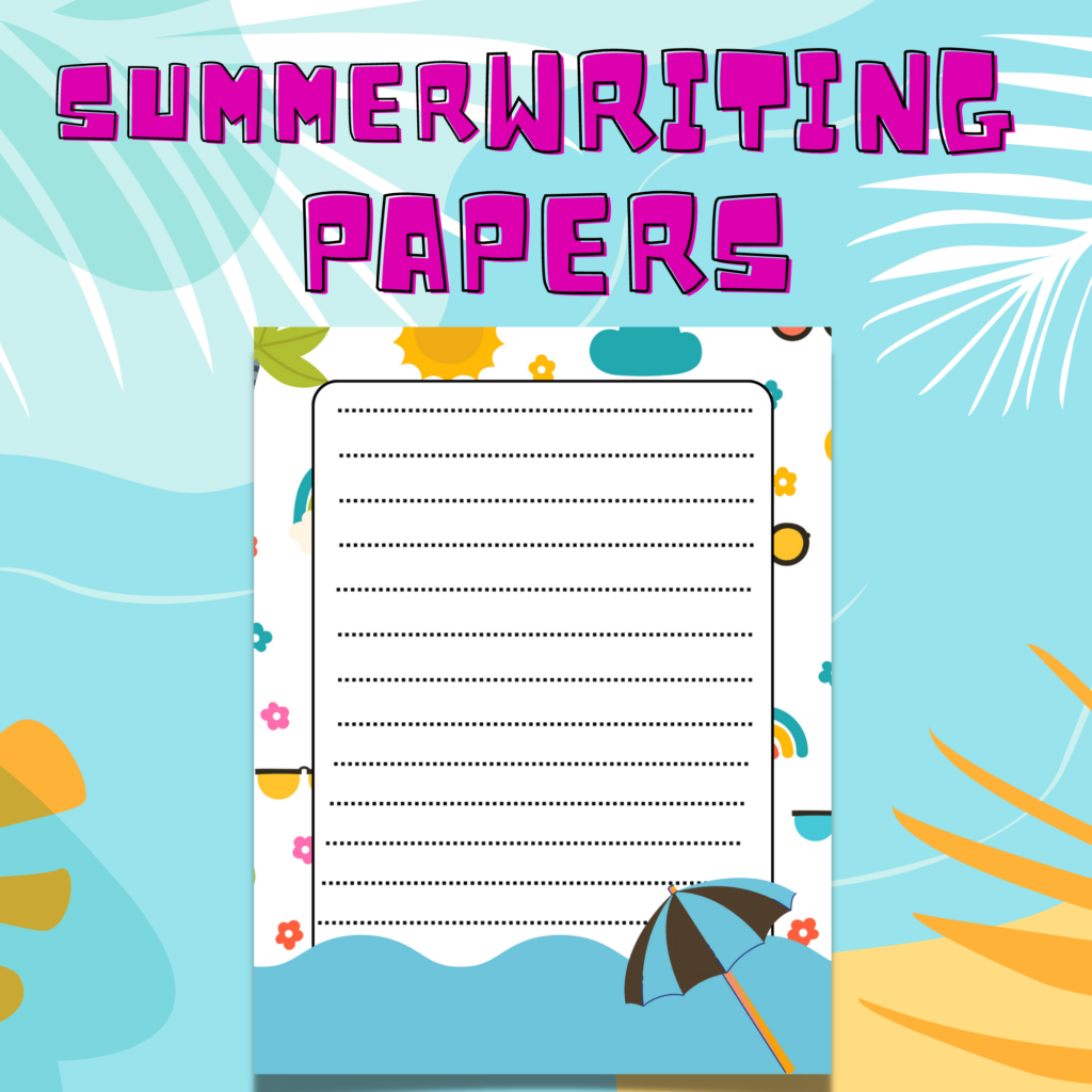 Summer Writing Paper With Lines, Summer Flower Writing Paper | Made By ...