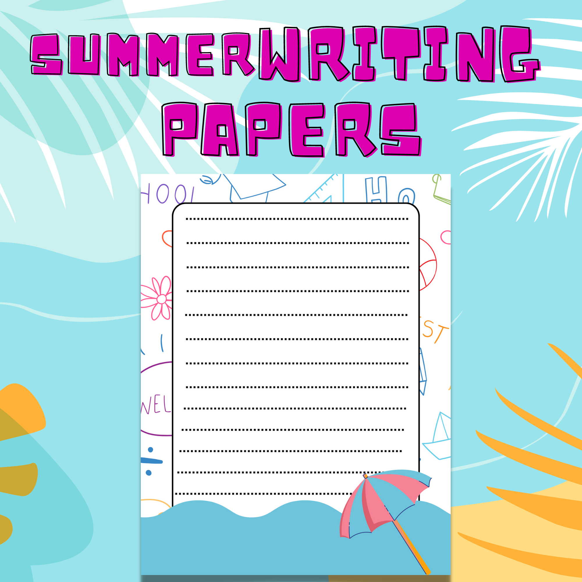 Summer Writing Paper With Lines, Summer Flower Writing Paper | Made By ...