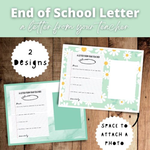 Teacher End of School Letter Printable, Teacher Goodbye Letter to Kids ...
