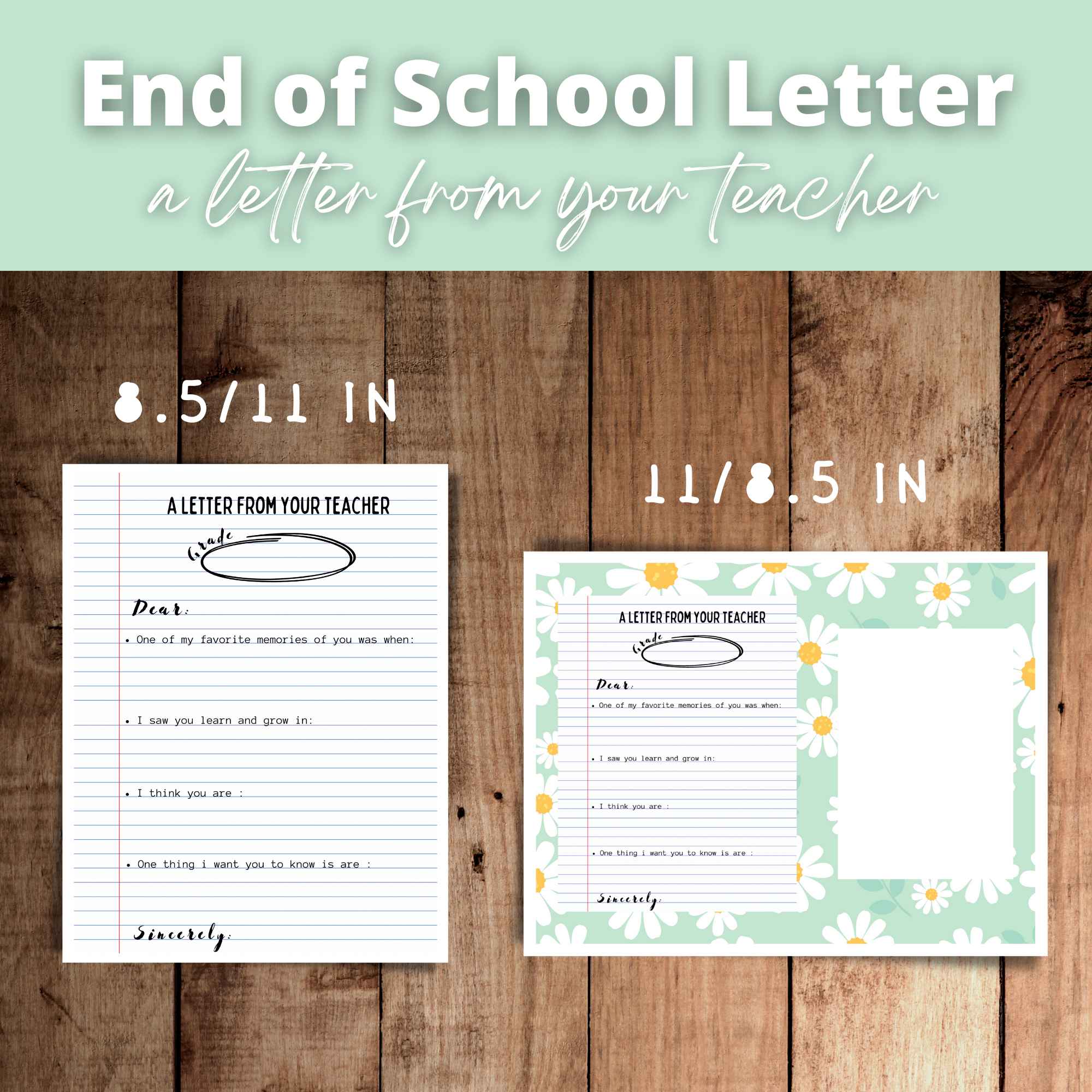 Teacher End of School Letter Printable, Teacher Goodbye Letter to Kids ...