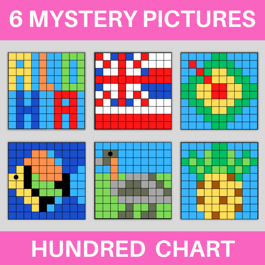 Hawaii State Symbols Hundred Chart Mystery Pictures Color By Number 100 ...