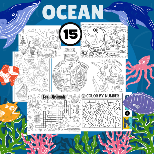 Ocean Coloring Pages-Printables activity Sheets-Baby Shark Coloring ...