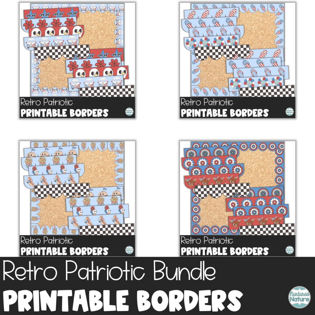 Retro Classroom Decor - Printable Bulletin Board Border Bundle ...
