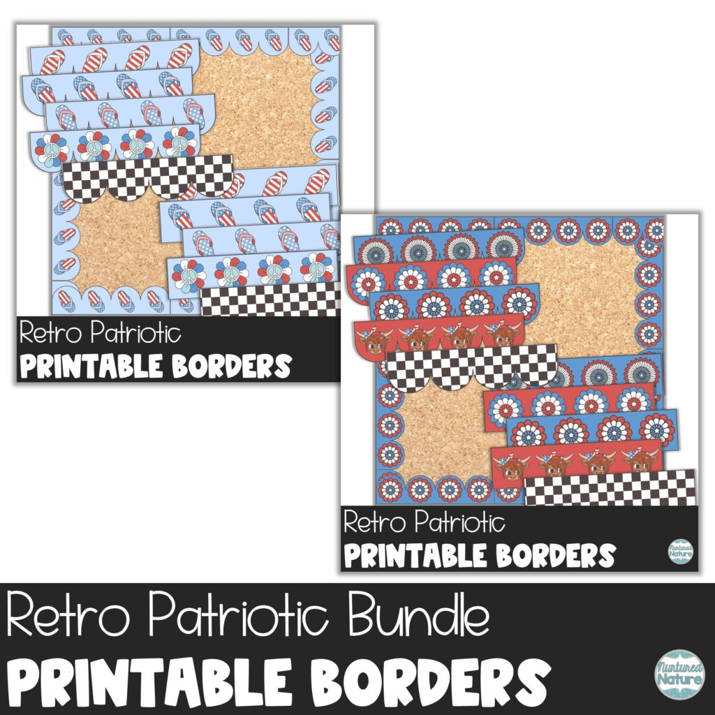 Retro Classroom Decor - Printable Bulletin Board Border Bundle ...