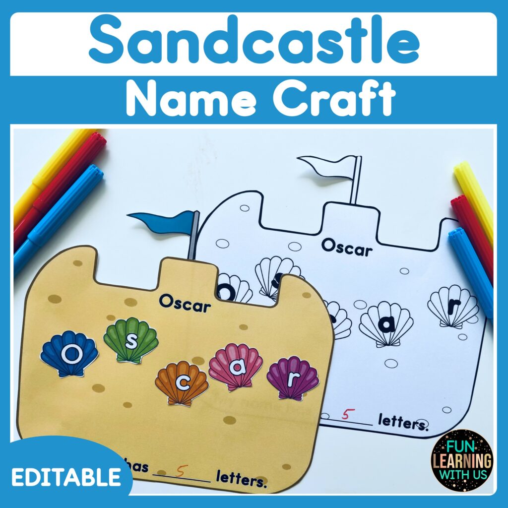 Sandcastle Name Craft | Summer Editable Name Activity | Made By Teachers