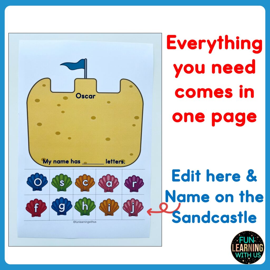 Sandcastle Name Craft | Summer Editable Name Activity | Made By Teachers