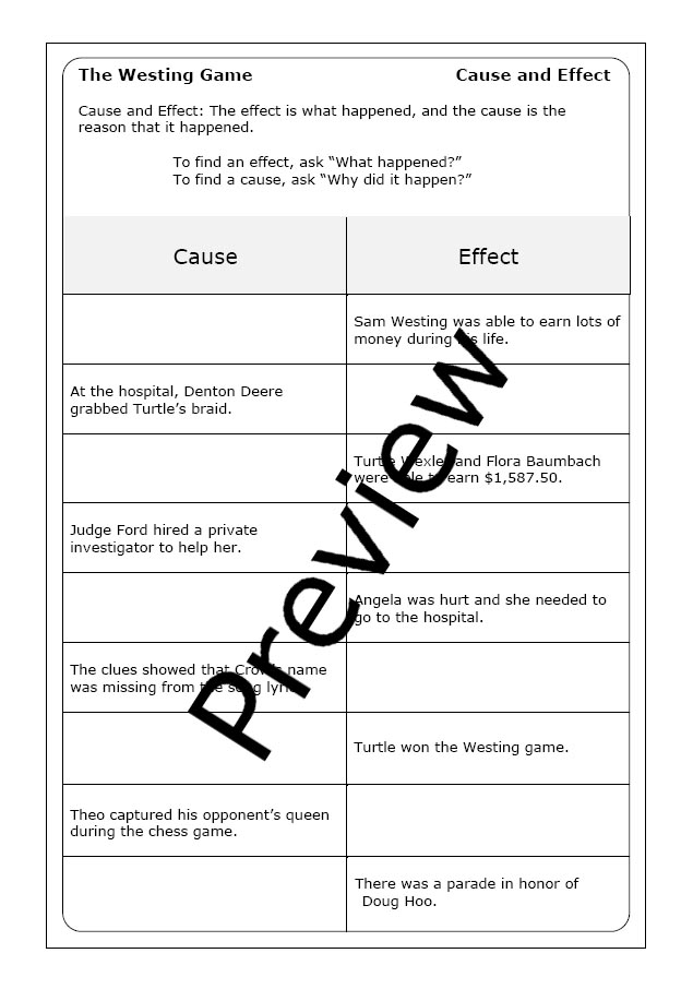 Ellen Raskin "The Westing Game" worksheets | Made By Teachers