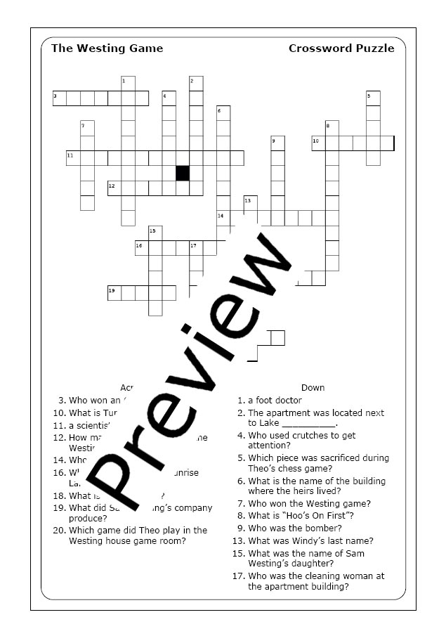 Ellen Raskin "The Westing Game" worksheets | Made By Teachers