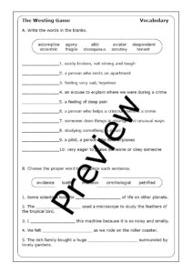 Ellen Raskin "The Westing Game" worksheets | Made By Teachers