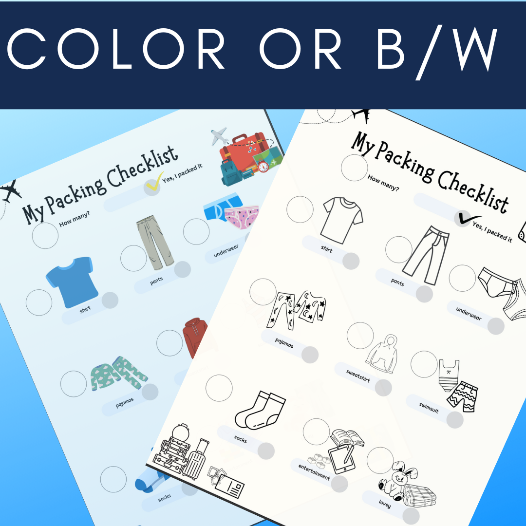 Kids' Travel Packing Visual Checklist | Made By Teachers
