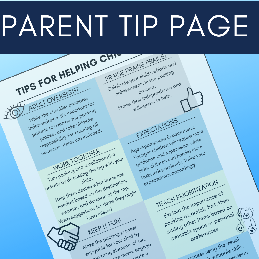Kids' Travel Packing Visual Checklist | Made By Teachers