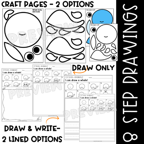 Whale Craft, Ocean Crafts, Ocean Directed Drawing, Ocean Animal ...