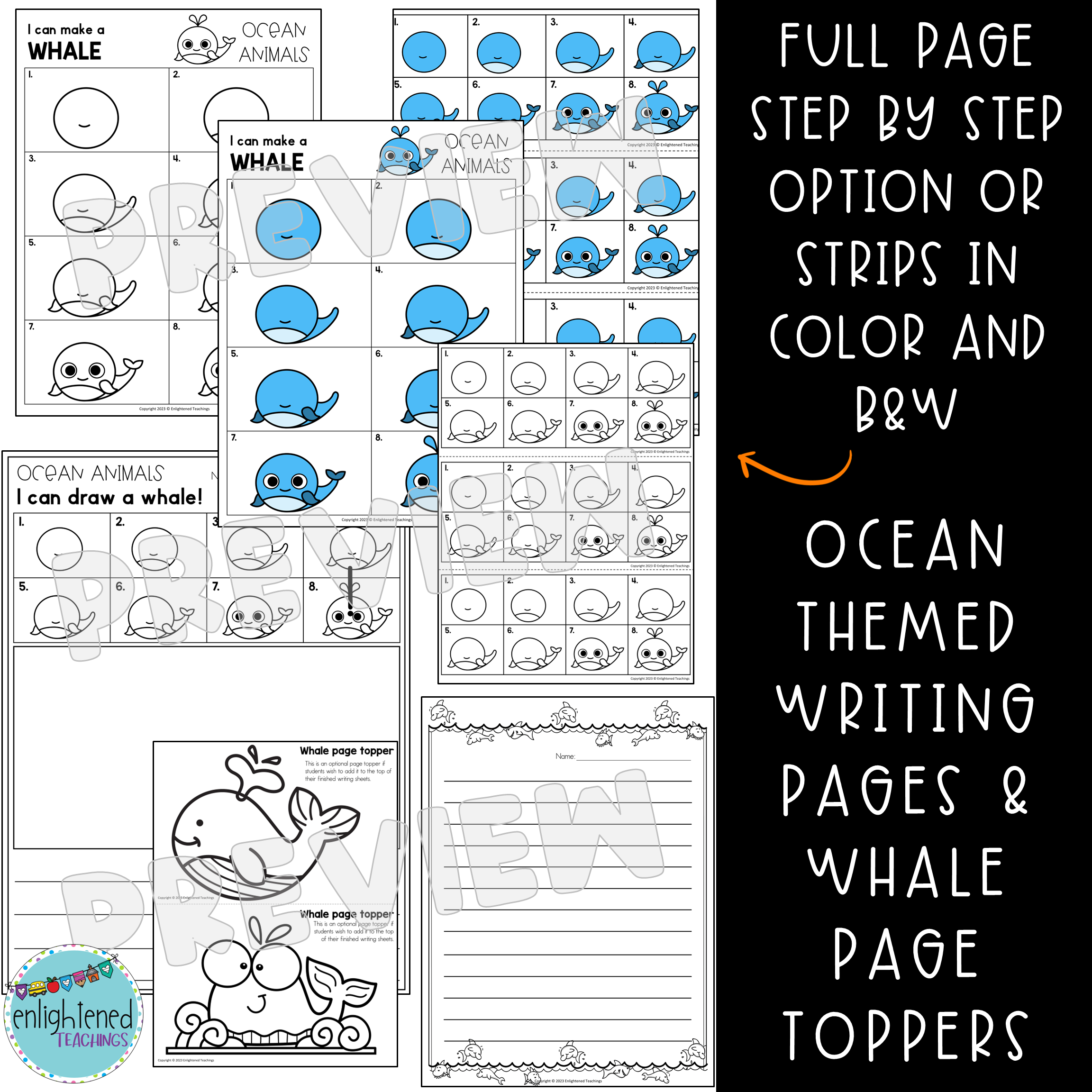 Whale Craft, Ocean Crafts, Ocean Directed Drawing, Ocean Animal ...