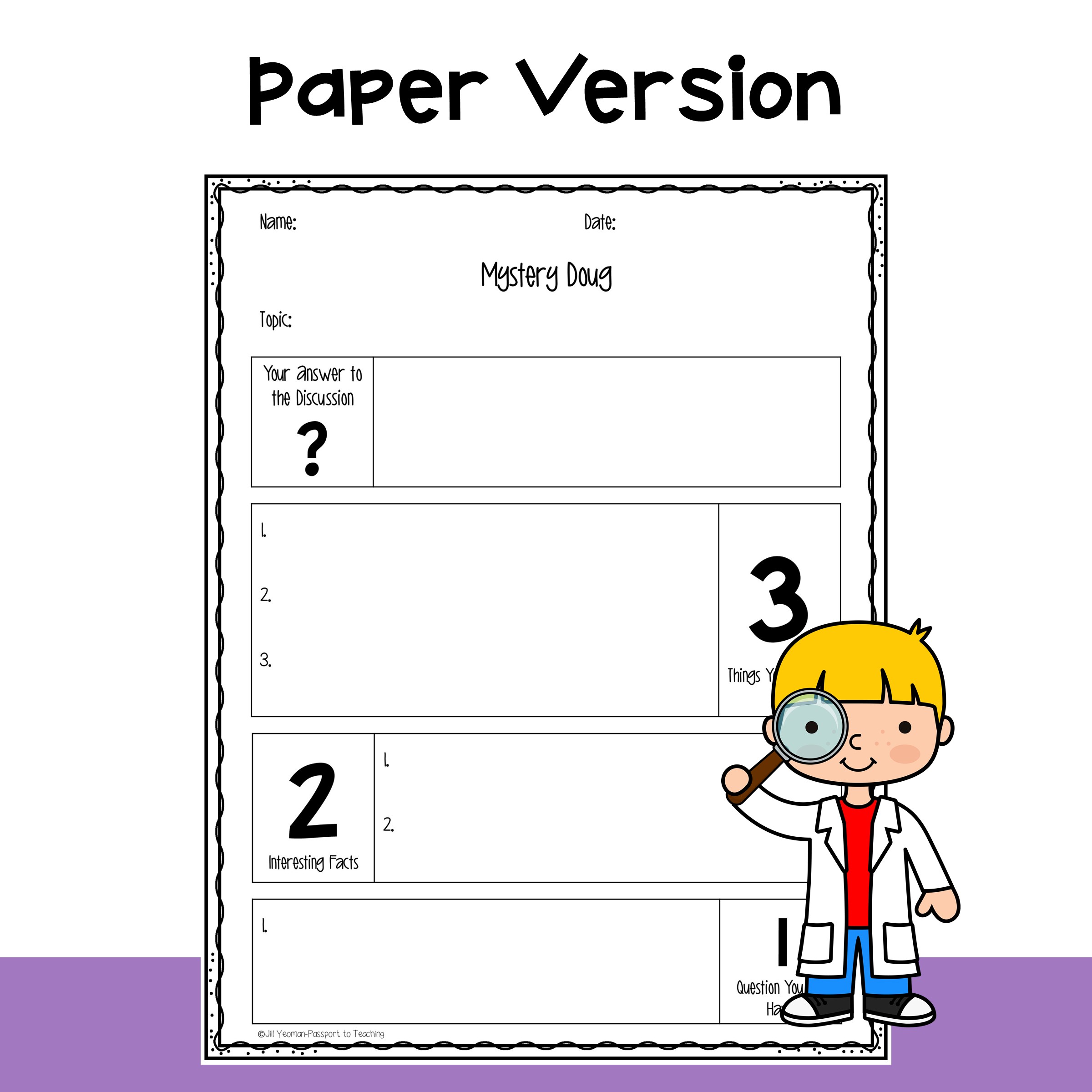 Mystery Doug Exit Ticket Print and Digital | Made By Teachers