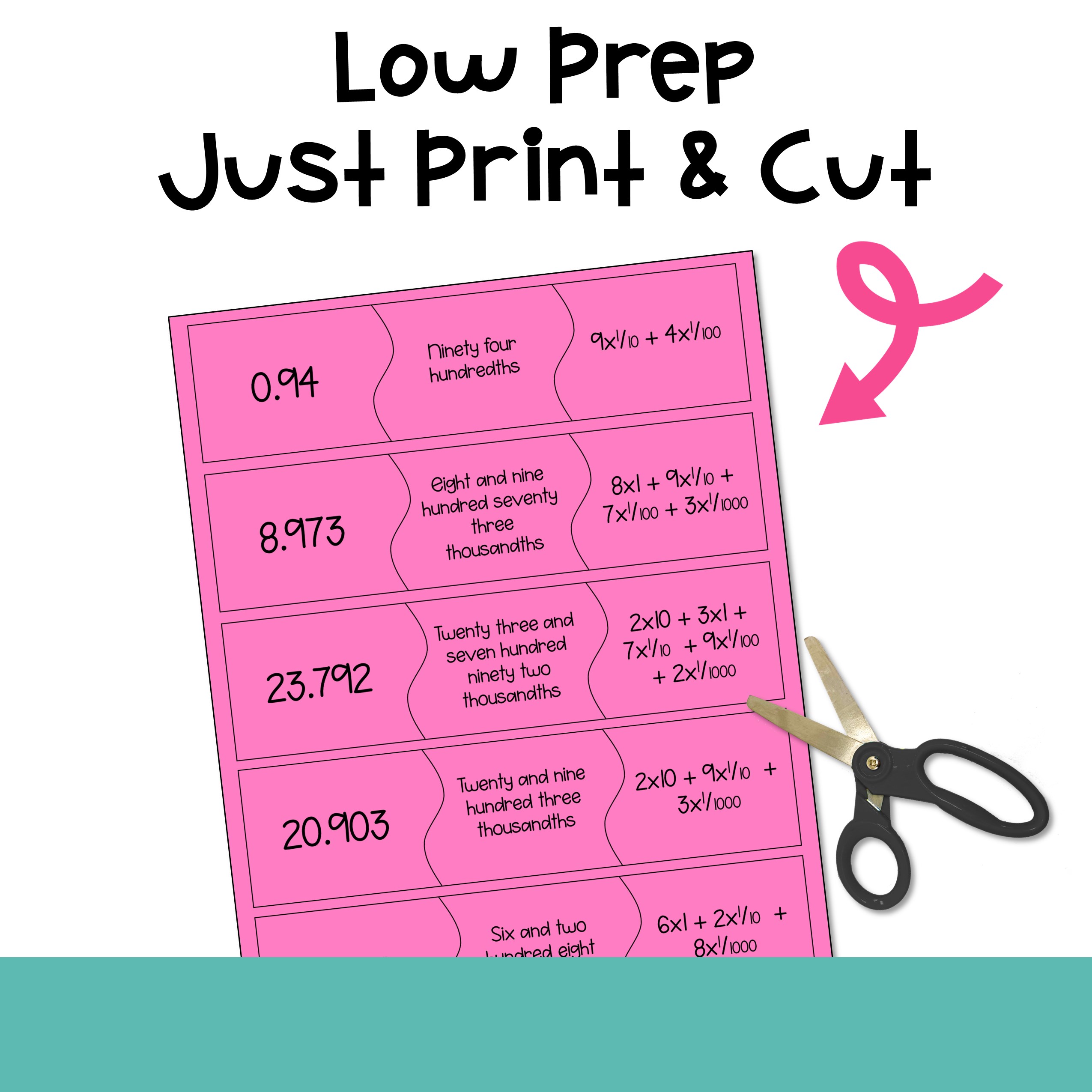 Decimal Place Value Matching Puzzles | Made By Teachers