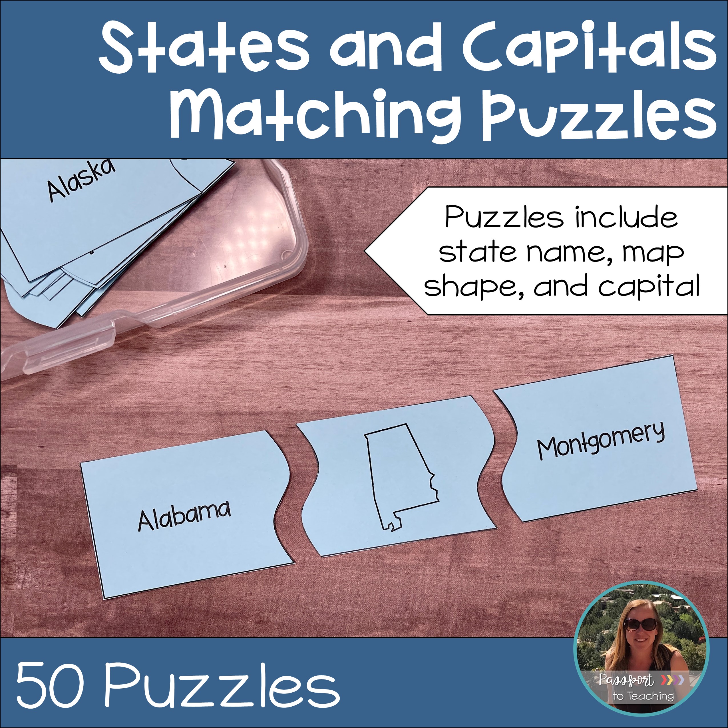 States and Capitals Activity - Matching Puzzles | Made By Teachers