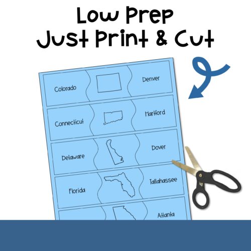 States and Capitals Activity - Matching Puzzles | Made By Teachers