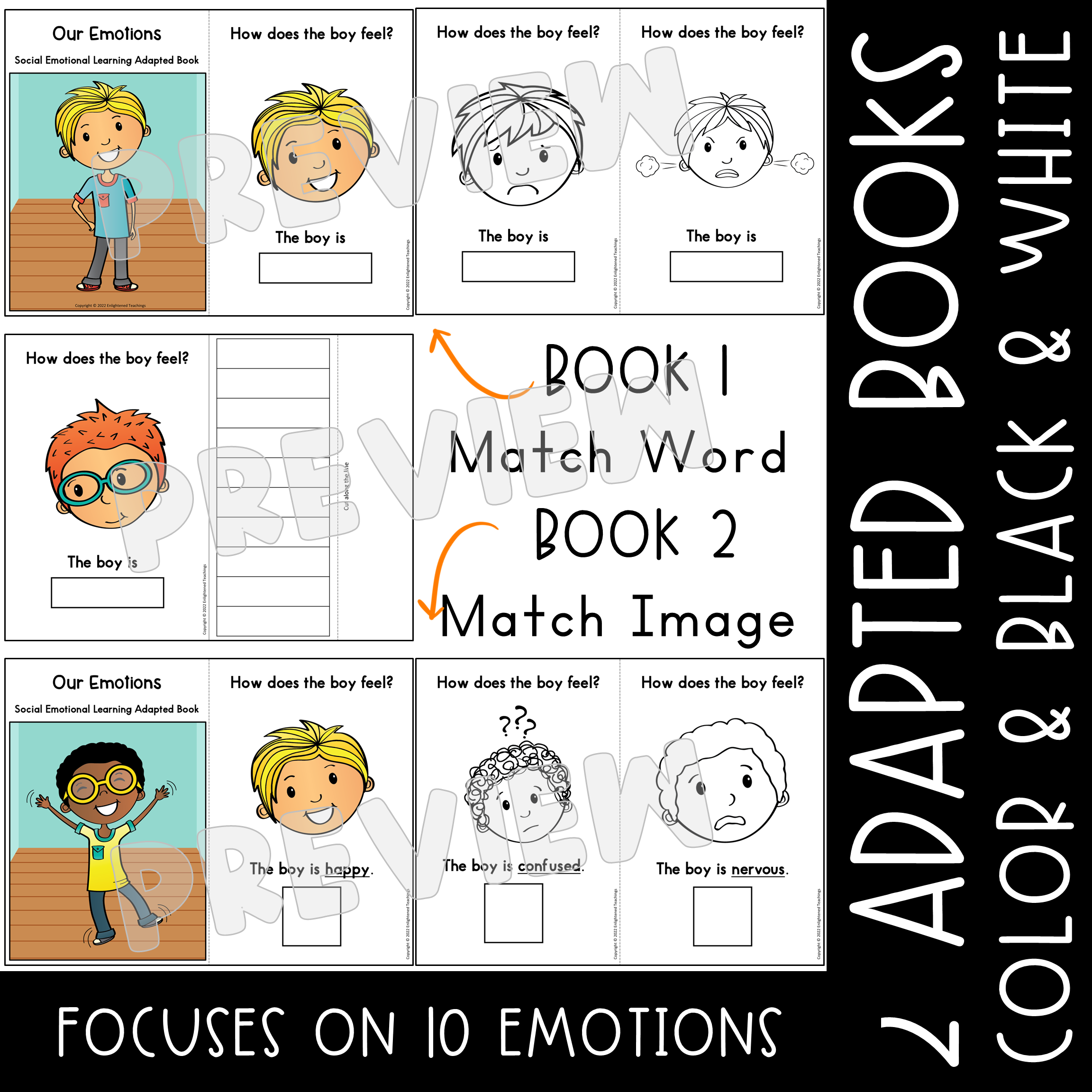 Feelings & Emotions Adapted Book with SEL Activities - Boy Emotions ...