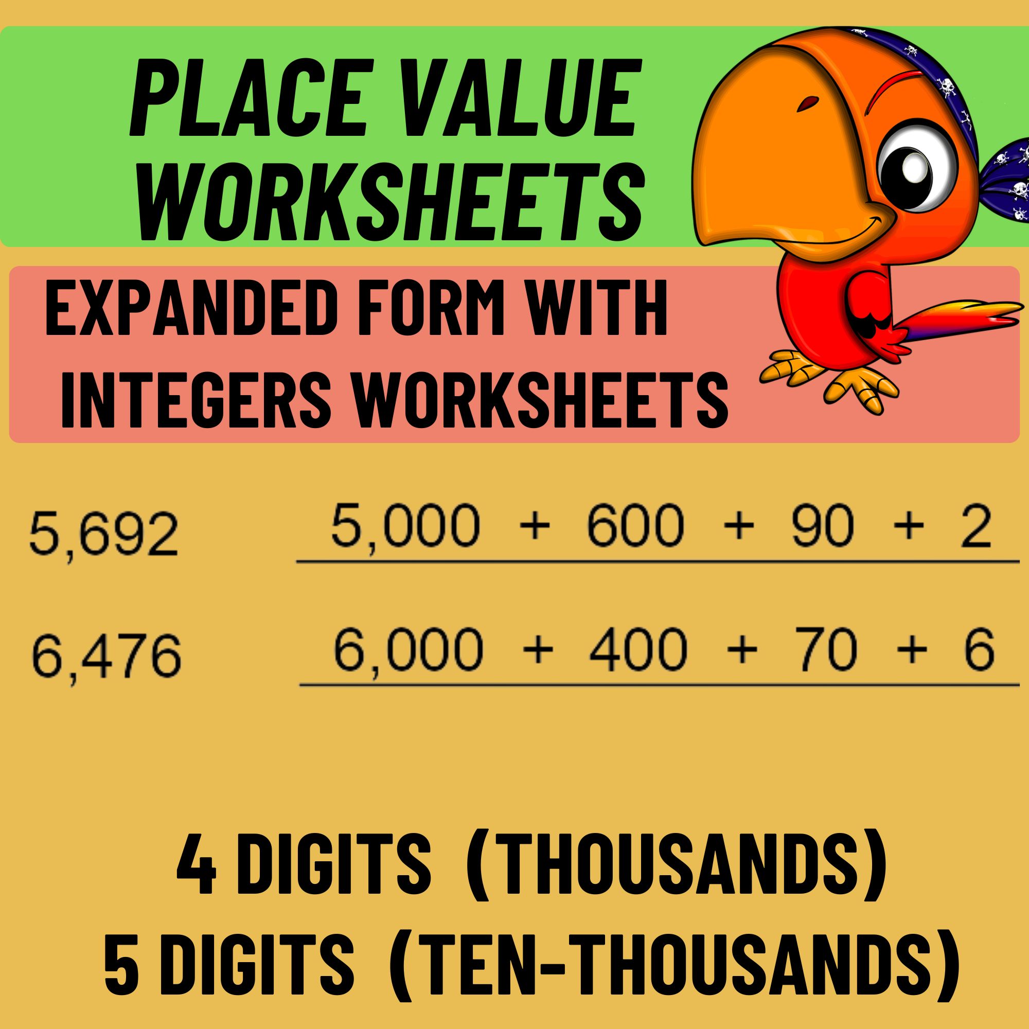 Place Value Worksheets Expanded Form With Integers 4 Digits 5 Digits Place Value Worksheets Expanded Form With Integers 4 Digits 5 Digits