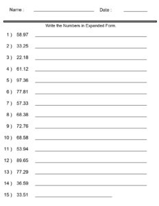 Place Value Worksheets Expanded Form With Decimals Worksheets 2 Digits ...