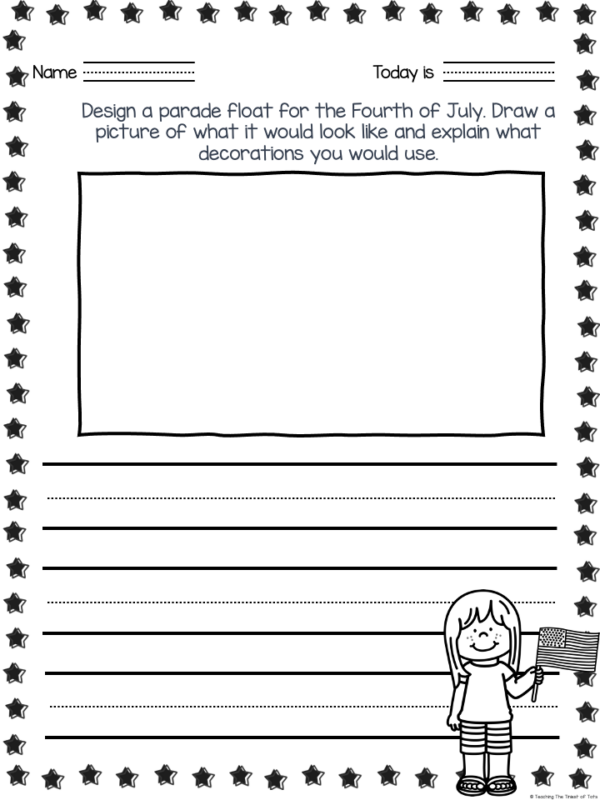 4th of July Kindergarten Activities -Patriotic Themed Writing Journal ...