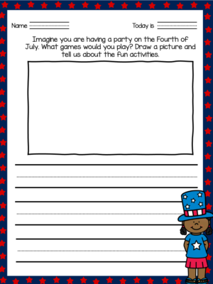 4th of July Kindergarten Activities -Patriotic Themed Writing Journal ...