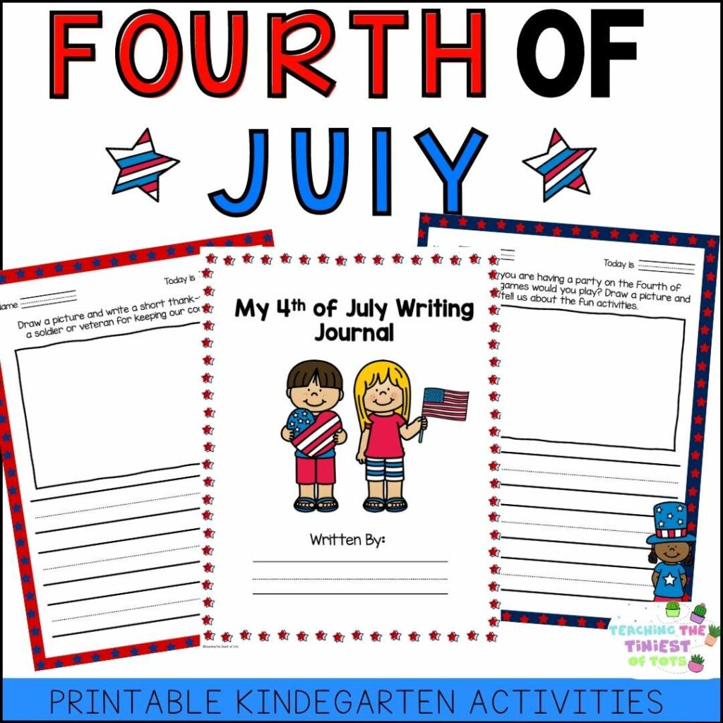 4th of July Kindergarten Activities -Patriotic Themed Writing Journal ...
