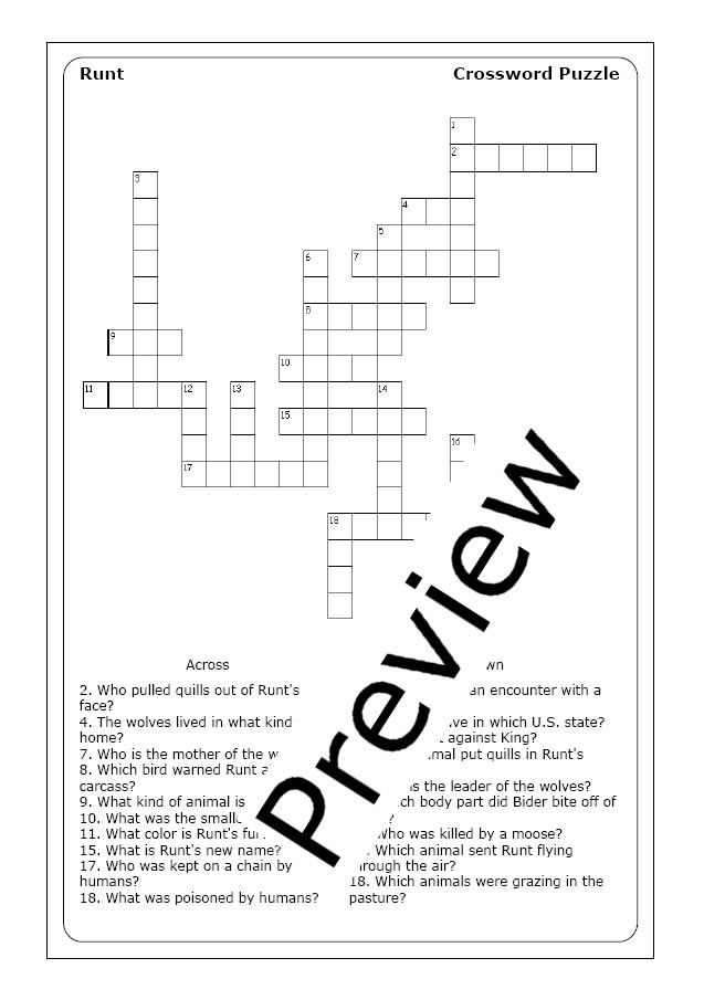 Marion Dane Bauer "Runt" worksheets | Made By Teachers
