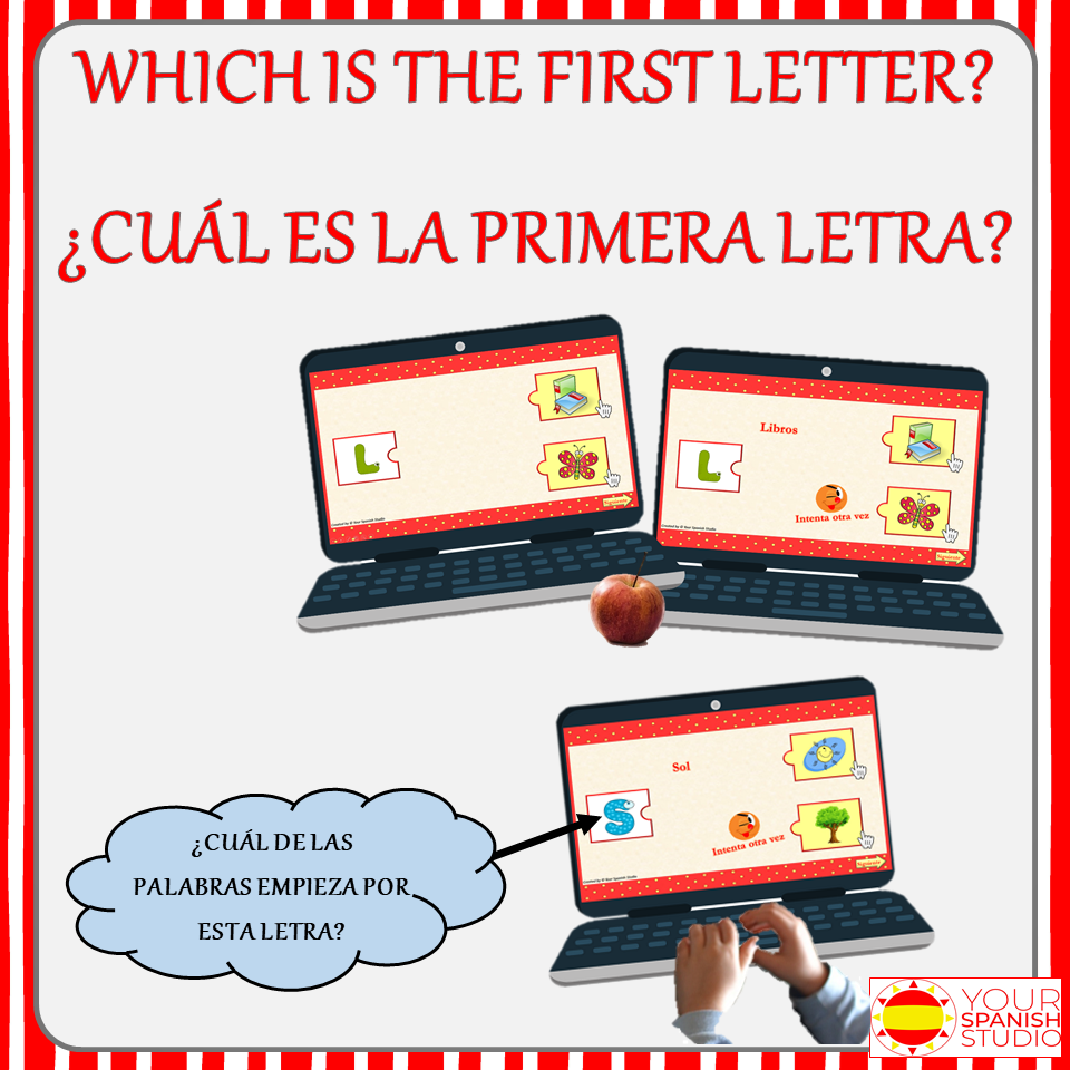 Spanish word puzzle digital task cards for literacy center No prep ...