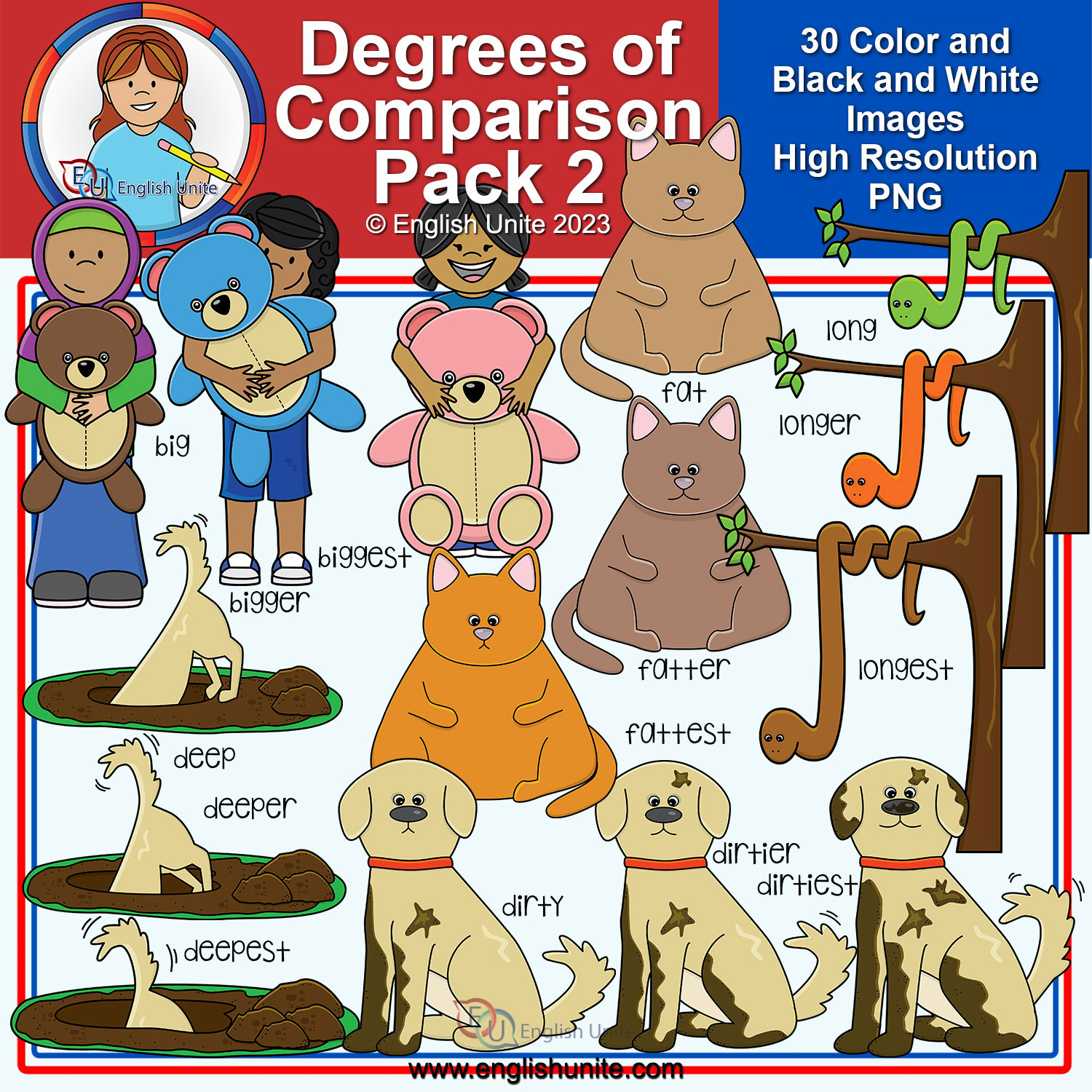 Clip Art - Degrees of Comparison Pack 2 | Made By Teachers