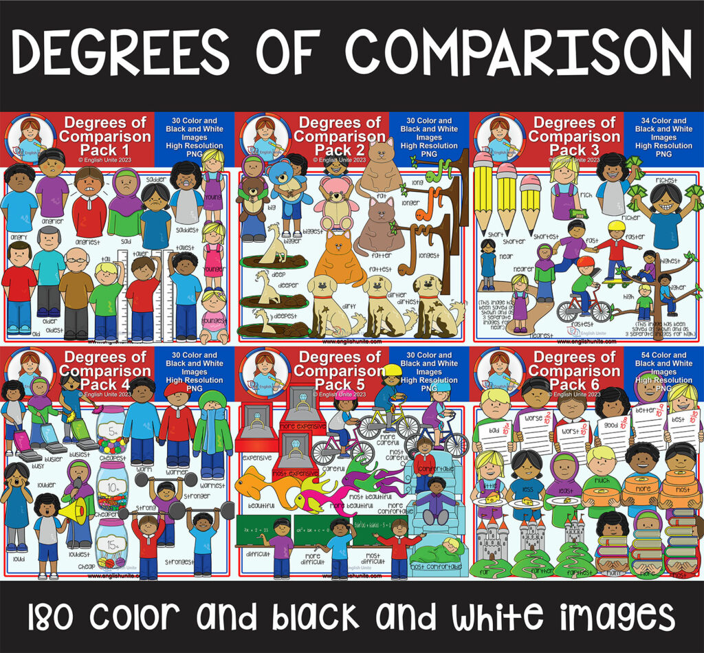 Clip Art - Degrees of Comparison Bundle | Made By Teachers