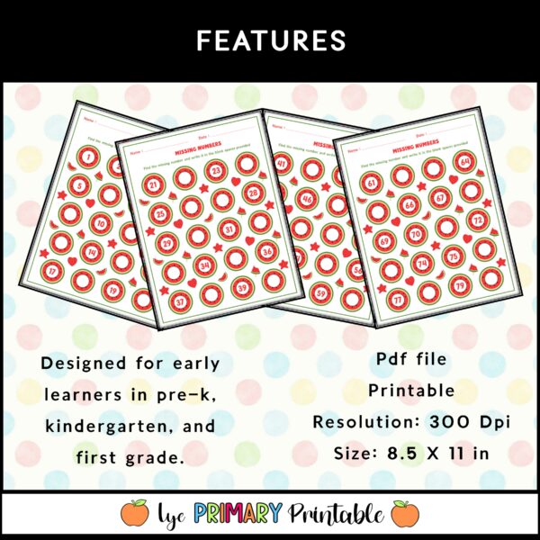 Summer Watermelon Missing Numbers Counting to 100 Worksheets | Made By ...