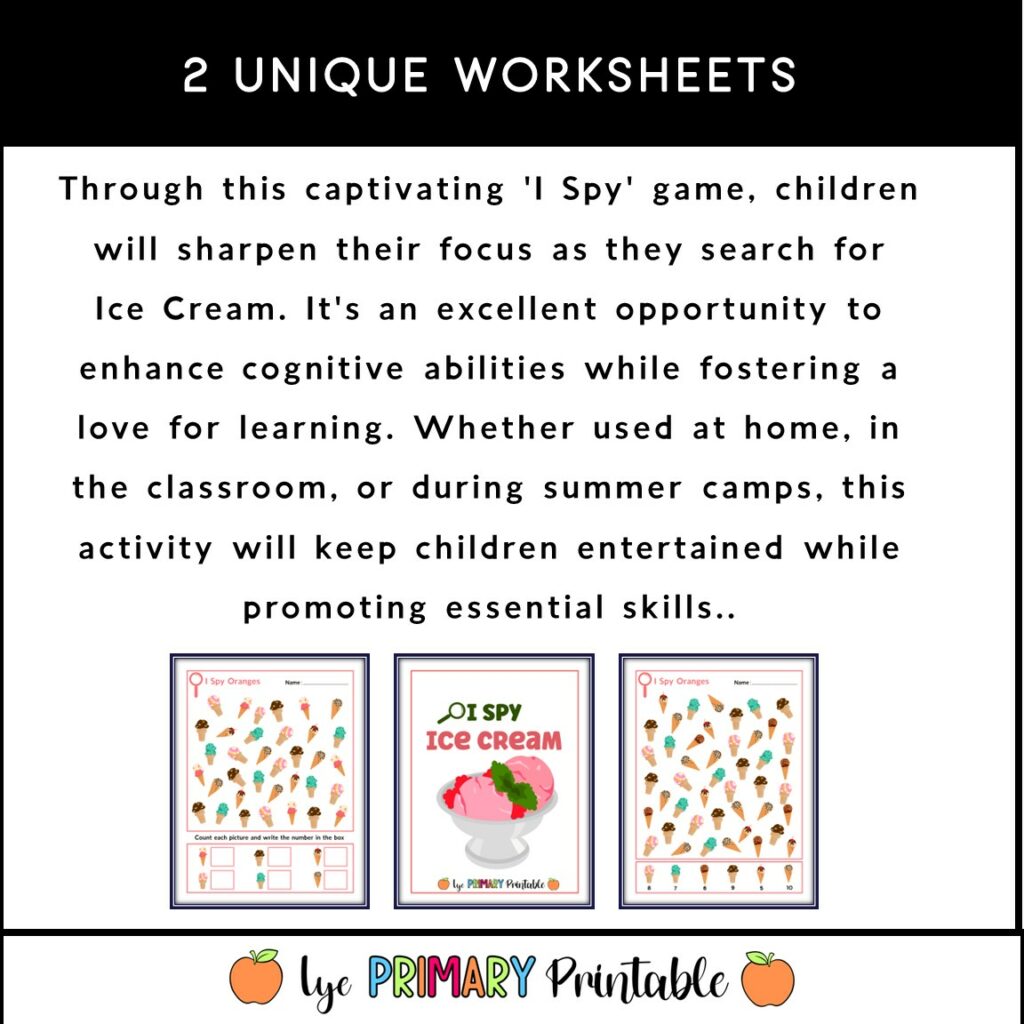 End of Year Activities, Summer I Spy Ice Cream | Made By Teachers