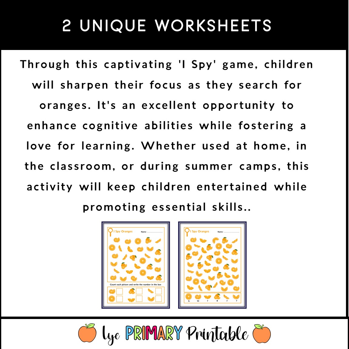 Summer I Spy Oranges Search And Find Activity | Made By Teachers
