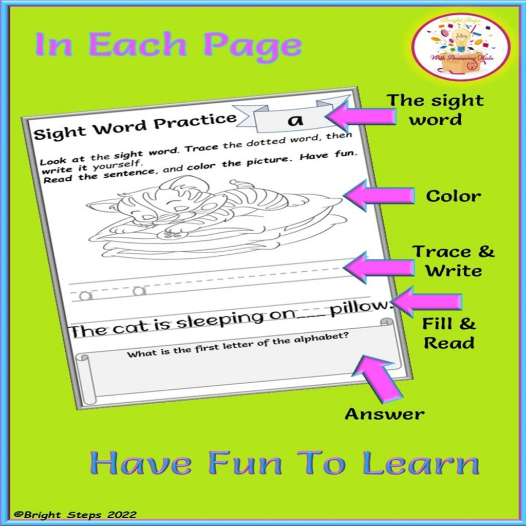 50 Kindergarten Sight Words - An Amazing Workbook - | Made By Teachers