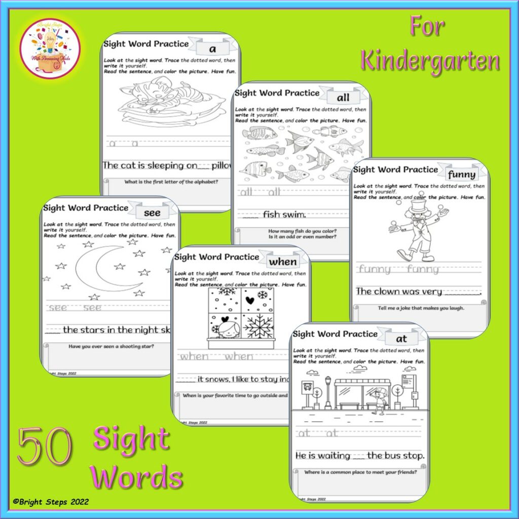 50 Kindergarten Sight Words - An Amazing Workbook - | Made By Teachers