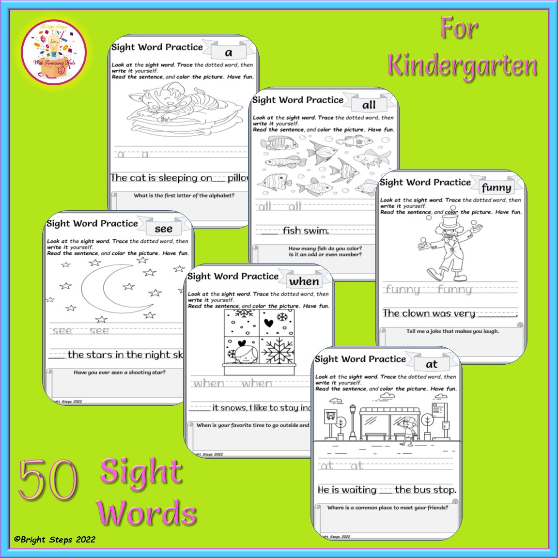50 Kindergarten Sight Words - An Amazing Workbook - | Made By Teachers