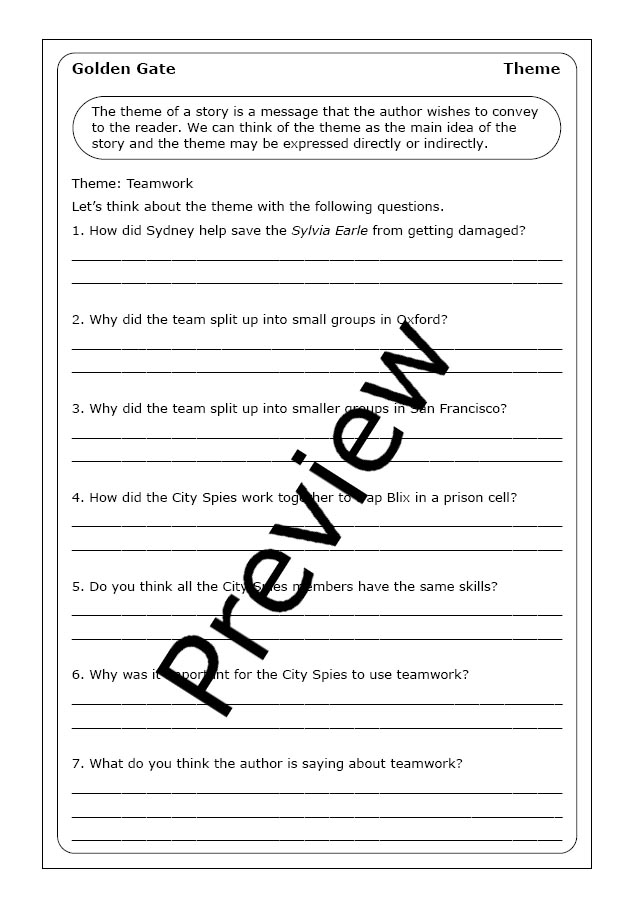 James Ponti "City Spies Golden Gate" worksheets | Made By Teachers