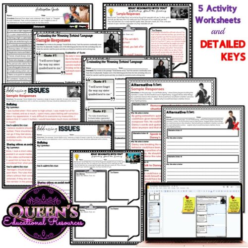Social Media Drama Reading Passages and Activity Worksheets BUNDLE ...