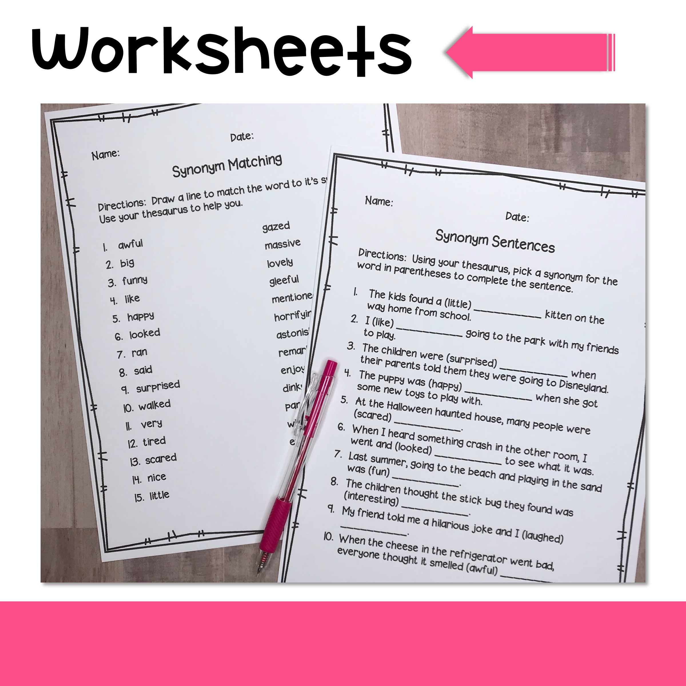 Student Thesaurus and Activities | Made By Teachers