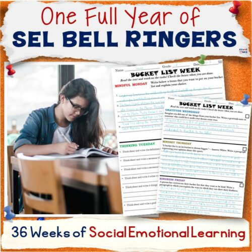 SEL Bell Ringers Middle School - ALL YEAR of Social Emotional Learning ...