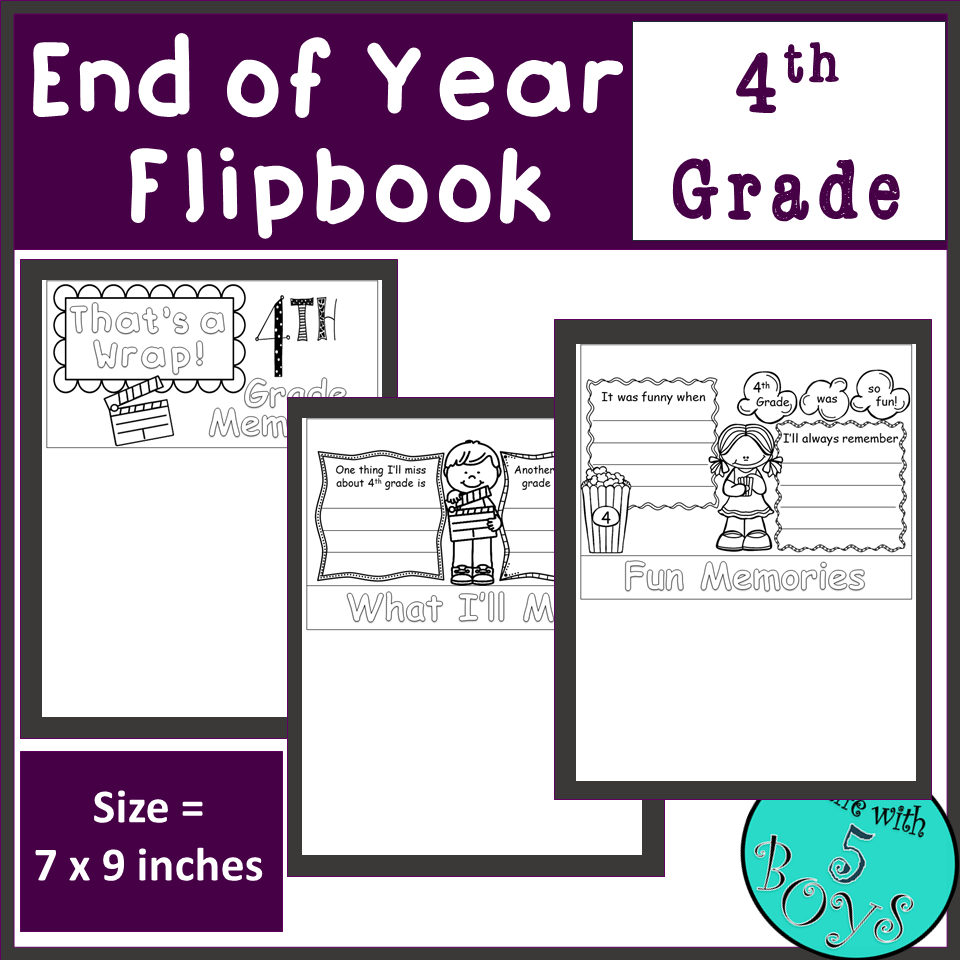 End of Year Memory Flipbook - That's a Wrap on 4th Grade! | Made By ...