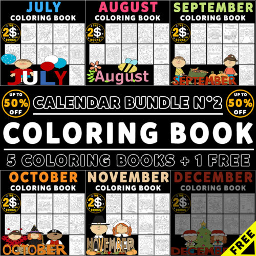 Calendar Coloring Book Bundle N° 2 - 132 Pages | Made By Teachers