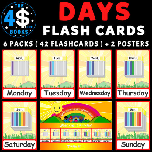 Months Flashcards - 4 Packs + 4 Posters | Made By Teachers