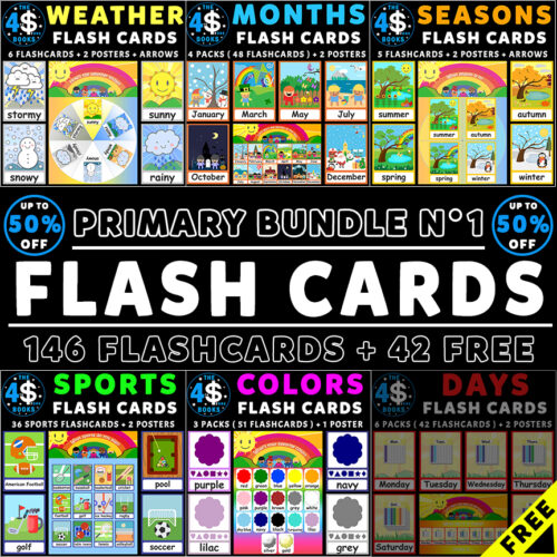 Seasons Flashcards - 1 Pack + 2 Posters + Arrows | Made By Teachers