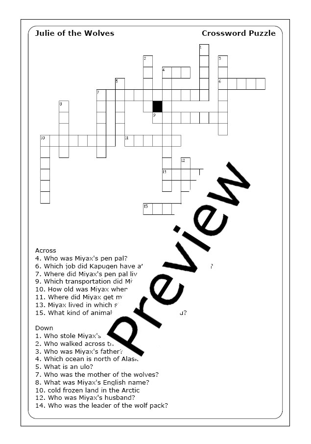 Jean Craighead George "Julie of the Wolves" worksheets | Made By Teachers