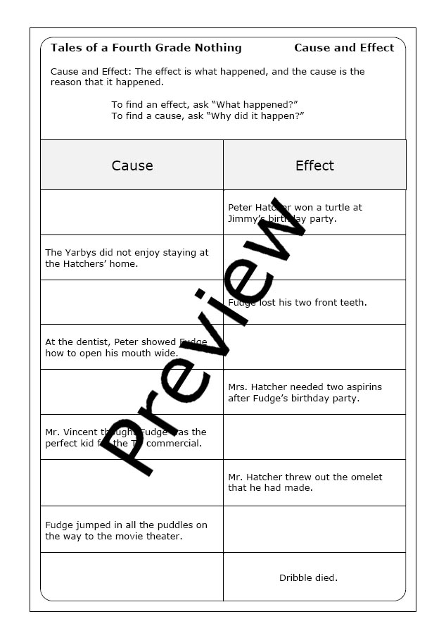 Judy Blume "Tales of a Fourth Grade Nothing" worksheets | Made By Teachers