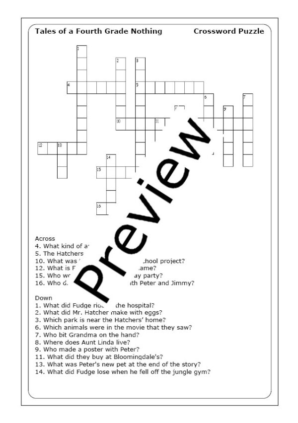 Judy Blume "Tales of a Fourth Grade Nothing" worksheets | Made By Teachers